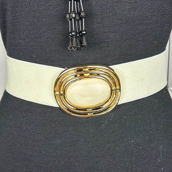 Vintage | Accessories | 98s Cream Stretch Belt | Poshmark